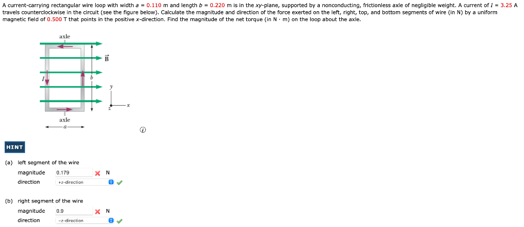 Solved A current-carrying rectangular wire loop with width a | Chegg.com