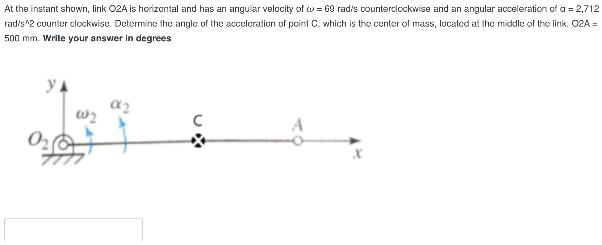 Solved At the instant shown, link O2A is horizontal and has | Chegg.com