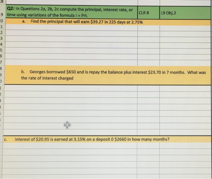Solved Compute the principal, interest rate, or time using | Chegg.com