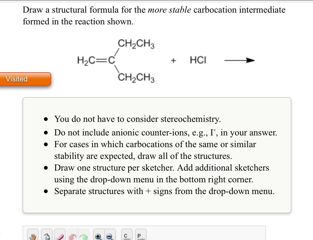 Solved Draw a structural formula for the more stable | Chegg.com