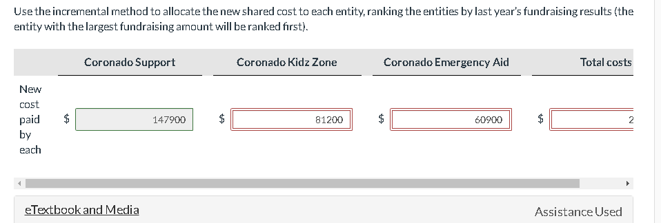 Use the incremental method to allocate the new shared | Chegg.com