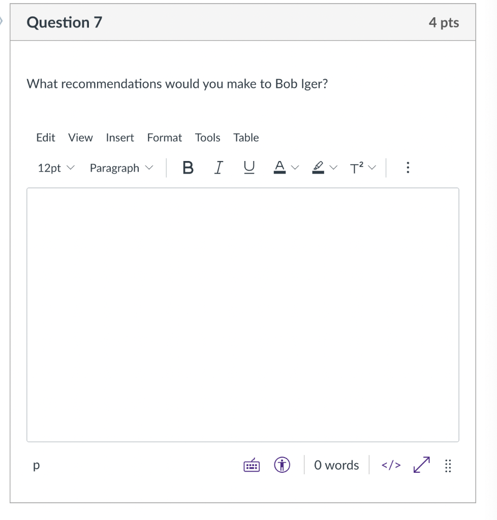 Solved What recommendations would you make to Bob Iger? | Chegg.com