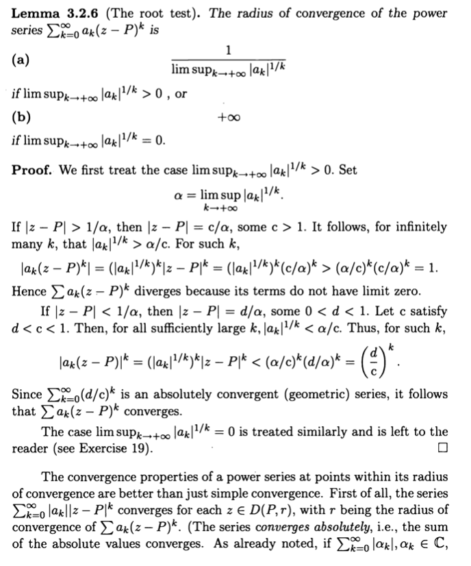 Solved Prove the case of Lemma 3.2.6 where lim suplak/?/k = | Chegg.com