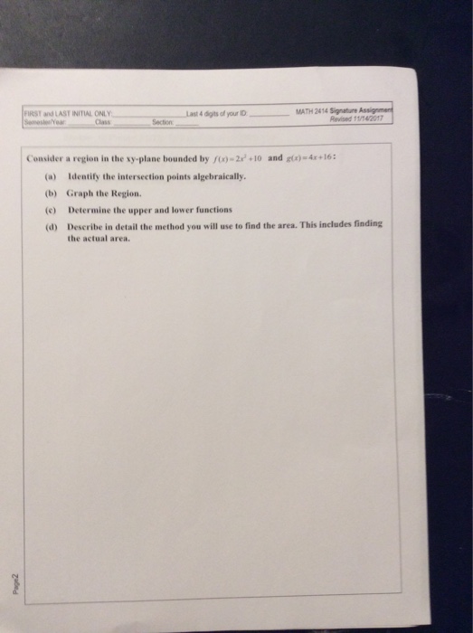 Solved MATH 2414 Signature Assignment FIRST and LAST INITIAL | Chegg.com