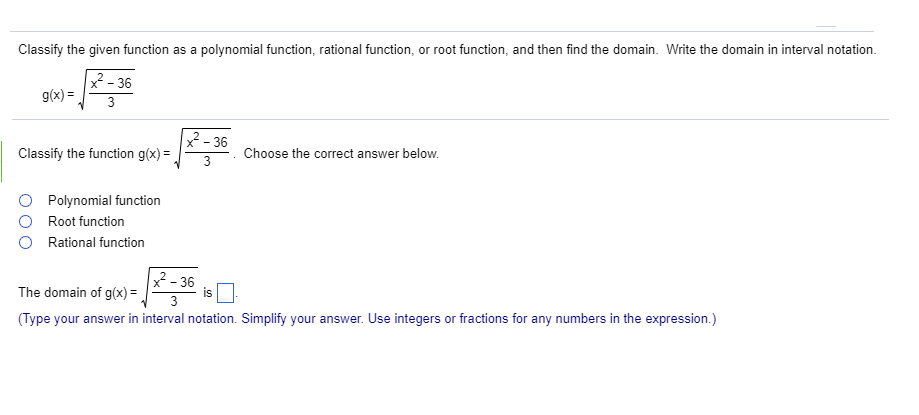 Solved Classify The Given Function As A Polynomial Function