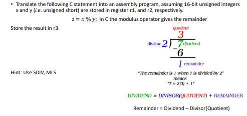 Solved - Translate the following C statement into an | Chegg.com