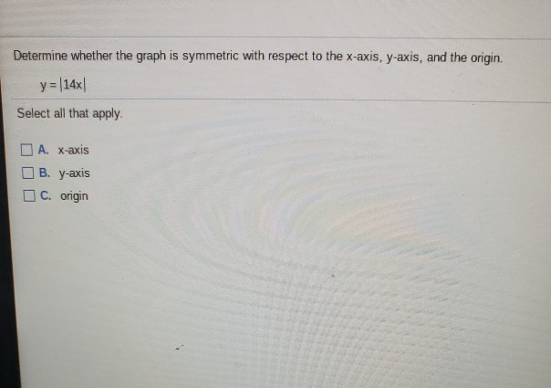 Solved Determine whether the graph is symmetric with respect | Chegg.com