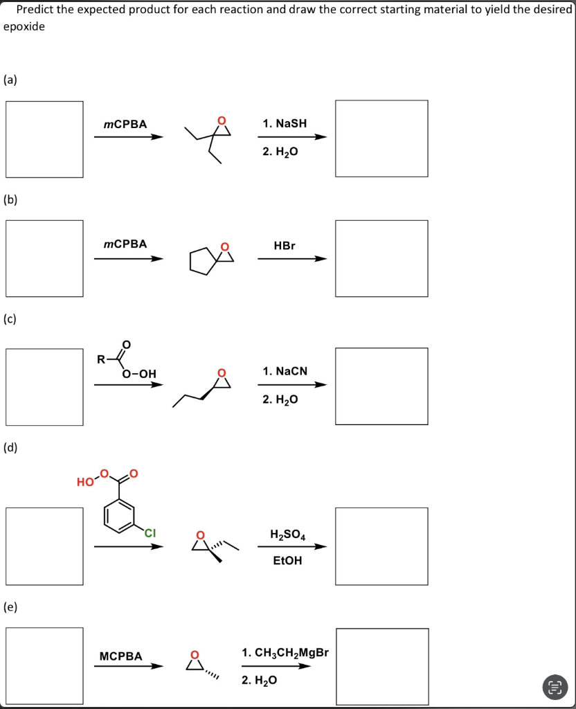 Solved Predict the expected product for each reaction and | Chegg.com