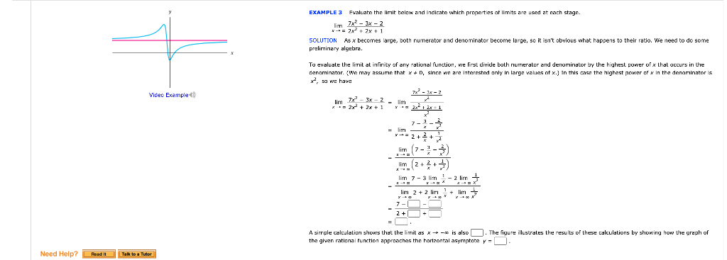 Solved EXAMPLE 3 Evaluate the limit below and indicate which | Chegg.com
