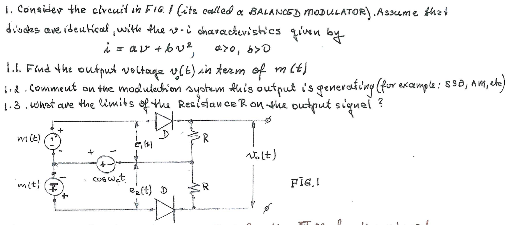 Solved 1. Consider the circuit in FIG. I (its called a | Chegg.com