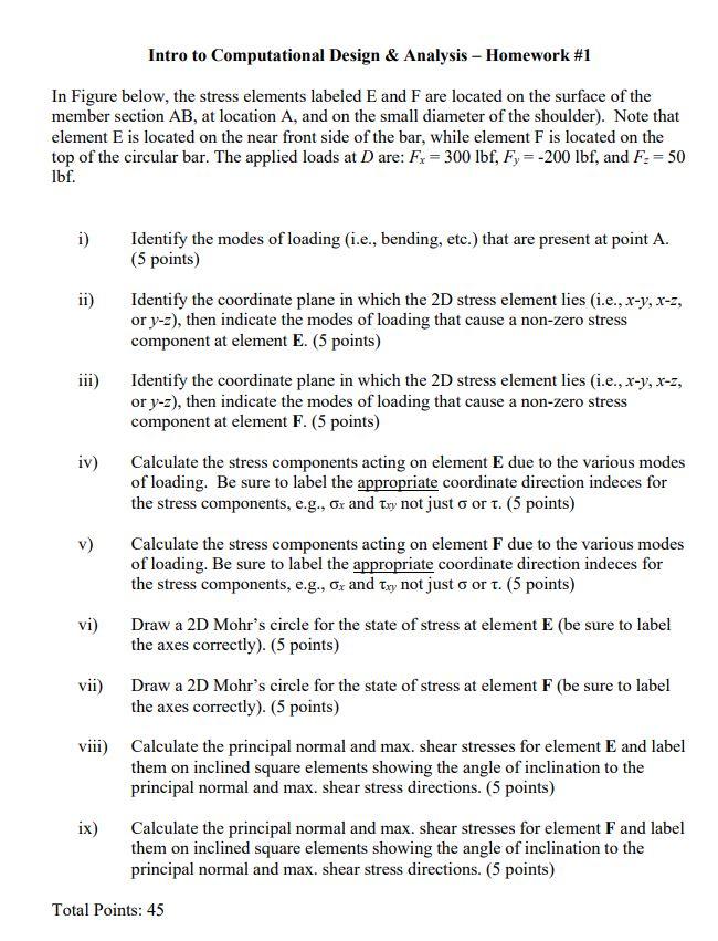 Solved Intro to Computational Design & Analysis - Homework | Chegg.com