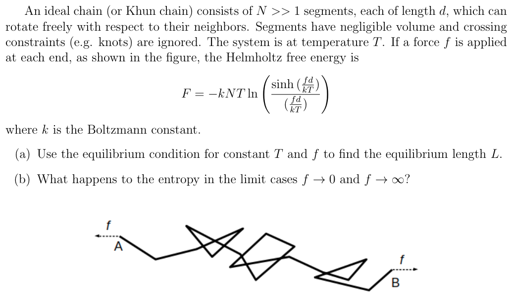 Solved An ideal chain (or Khun chain) consists of N >> 1 | Chegg.com