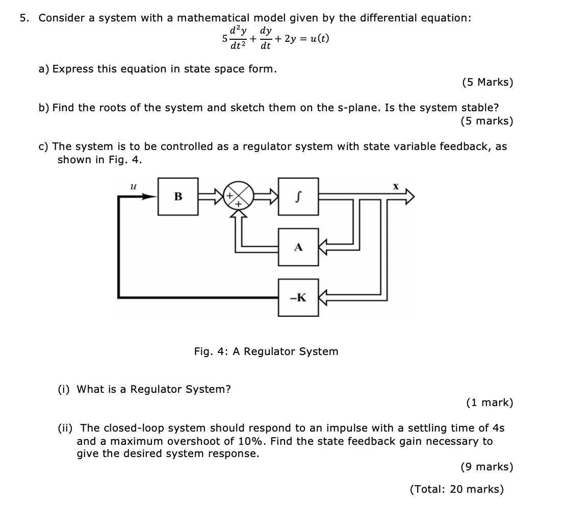 Solved Consider a system with a mathematical model given by | Chegg.com