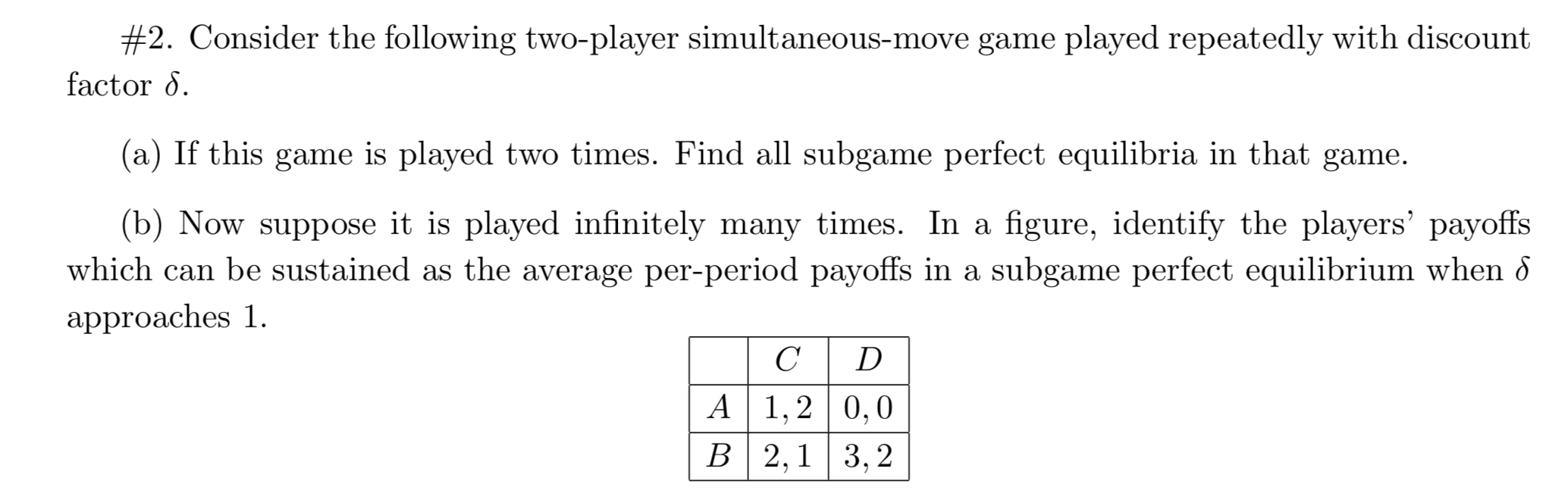 #2. Consider the following two-player | Chegg.com