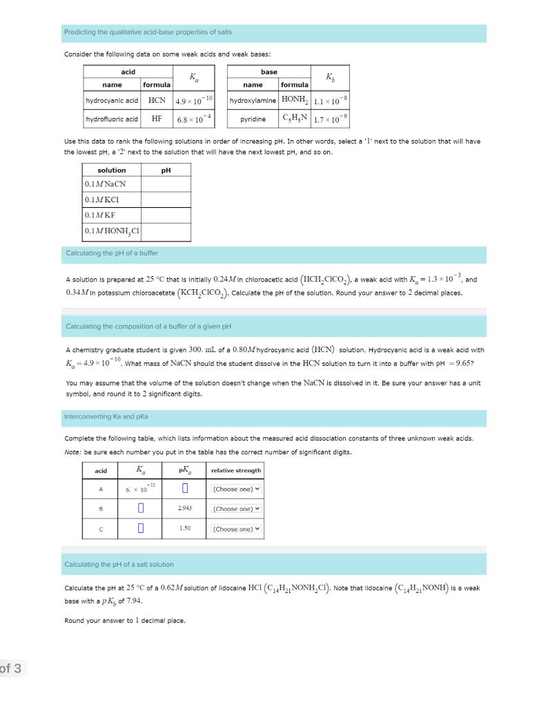 Solved Predicting the qualitative acid-base properties of | Chegg.com