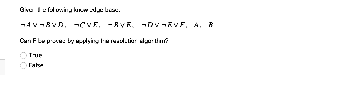 Solved Given the following knowledge base: | Chegg.com