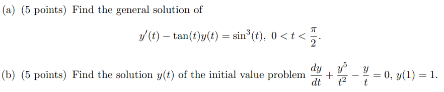 Solved (a) (5 ﻿points) ﻿Find the general solution | Chegg.com