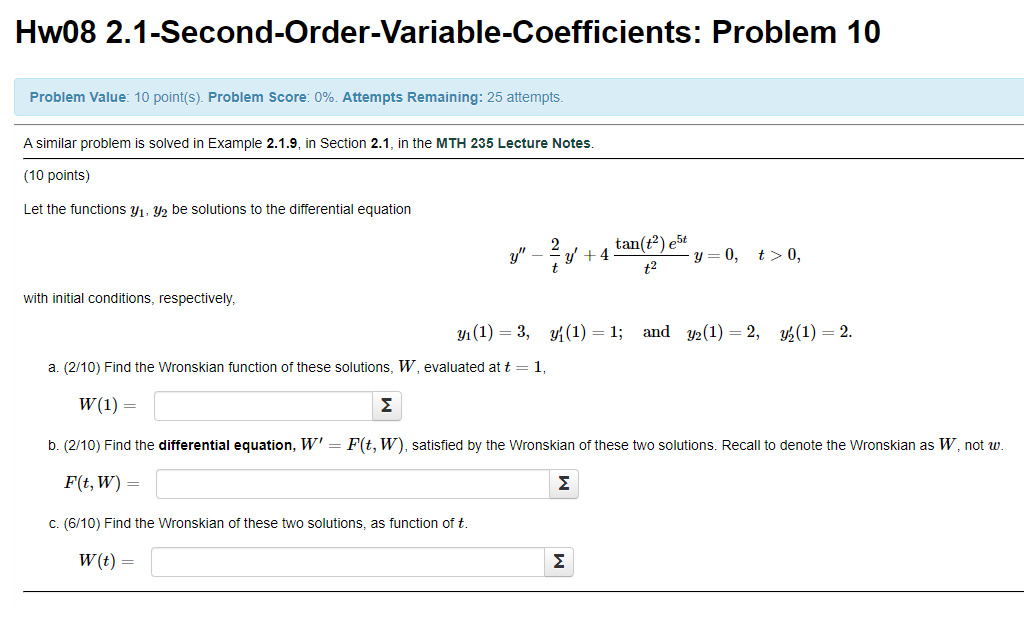 Solved Hw08 2.1-Second-Order-Variable-Coefficients: Problem | Chegg.com