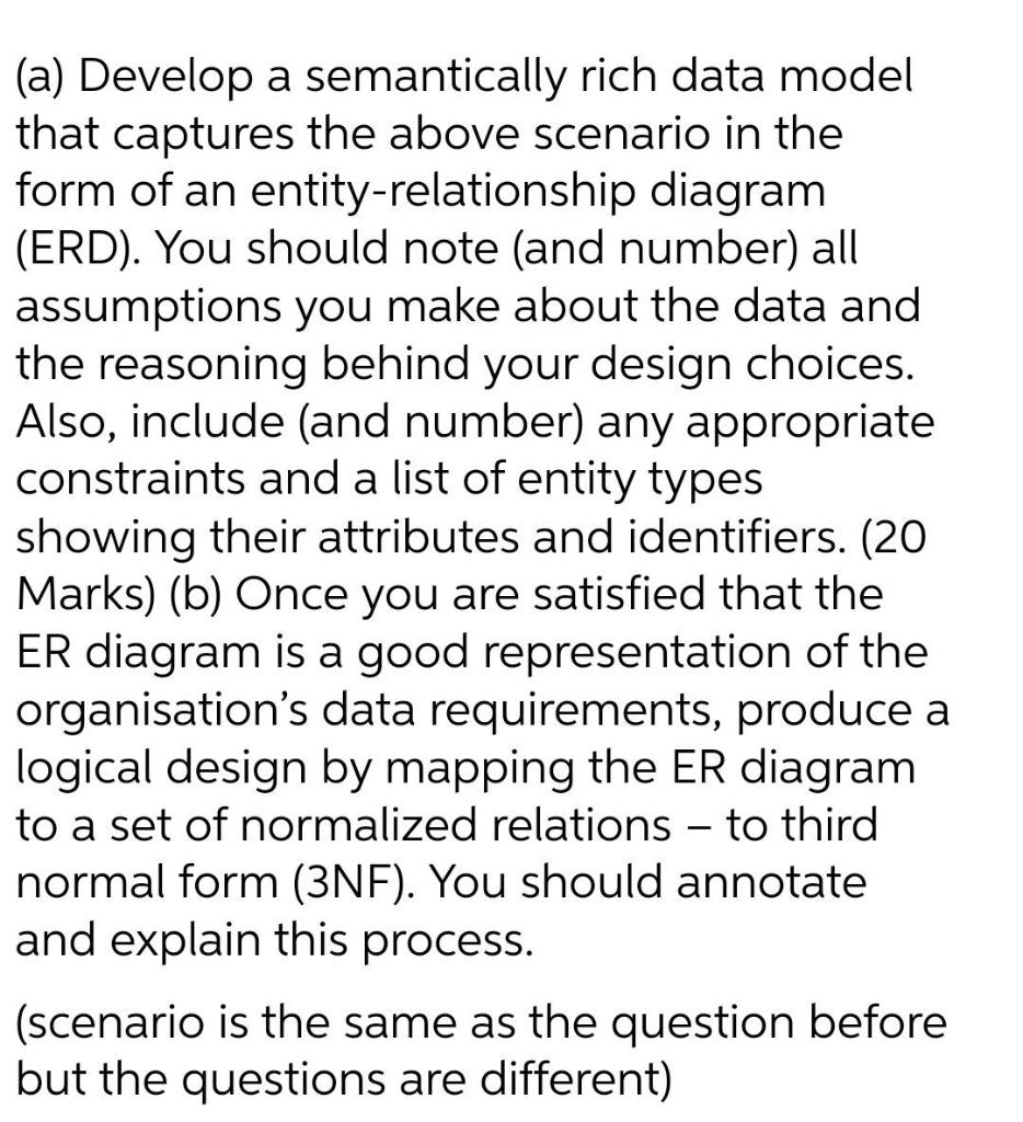 Solved A Develop A Semantically Rich Data Model That 5392