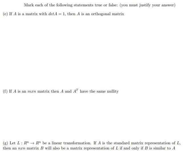 Solved Mark each of the following statements true or false: | Chegg.com