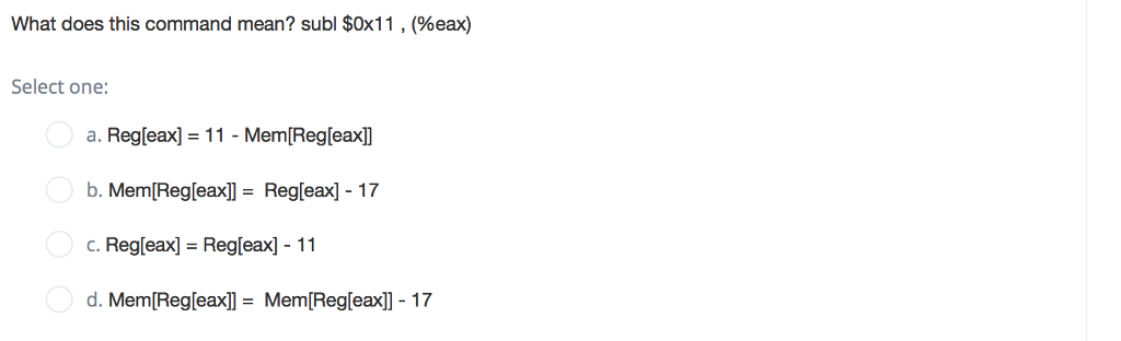 Solved What do the following commands mean for each of them? | Chegg.com