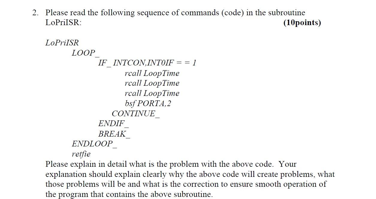 Solved 2. Please read the following sequence of commands | Chegg.com