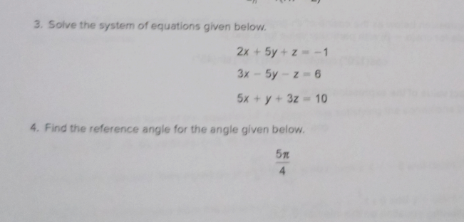 Solved Solve the system of equations given | Chegg.com