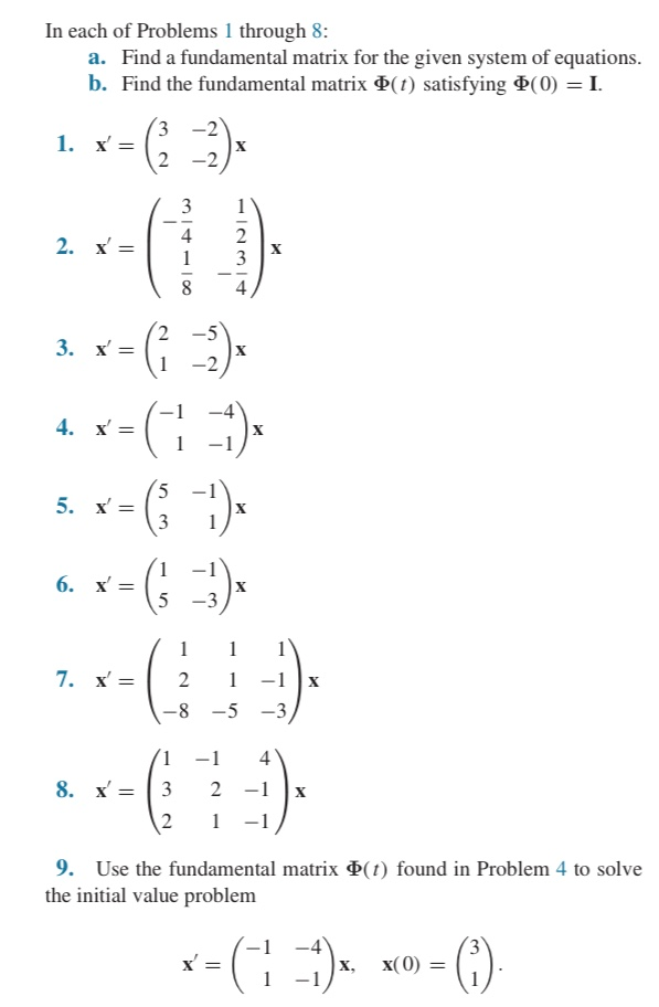 Solved In each of Problems 1 through 8: a. Find a | Chegg.com