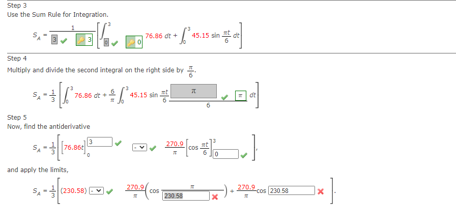 Solved Step 3 Use the Sum Rule for Integration. 1 76.86 dt + | Chegg.com