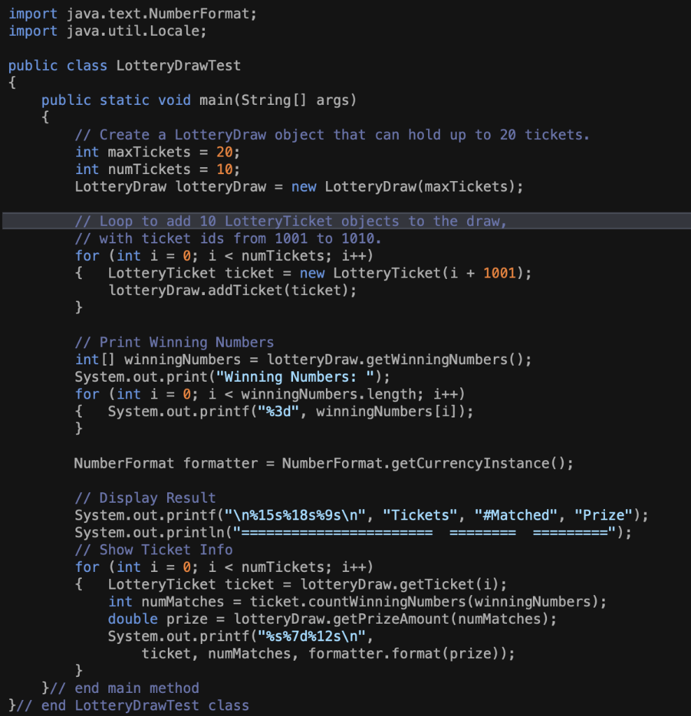 Solved Create a new version of the LotteryTicket class you | Chegg.com
