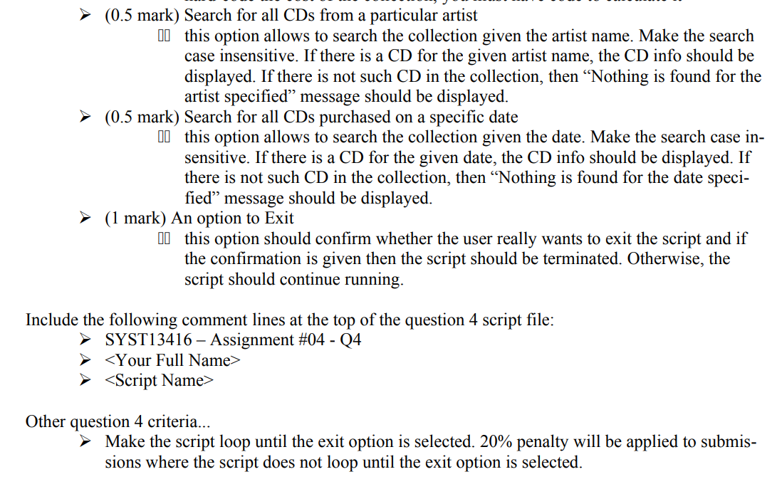 Solved Question 4 (7 marks). Step 1 (2 marks): Create a file | Chegg.com