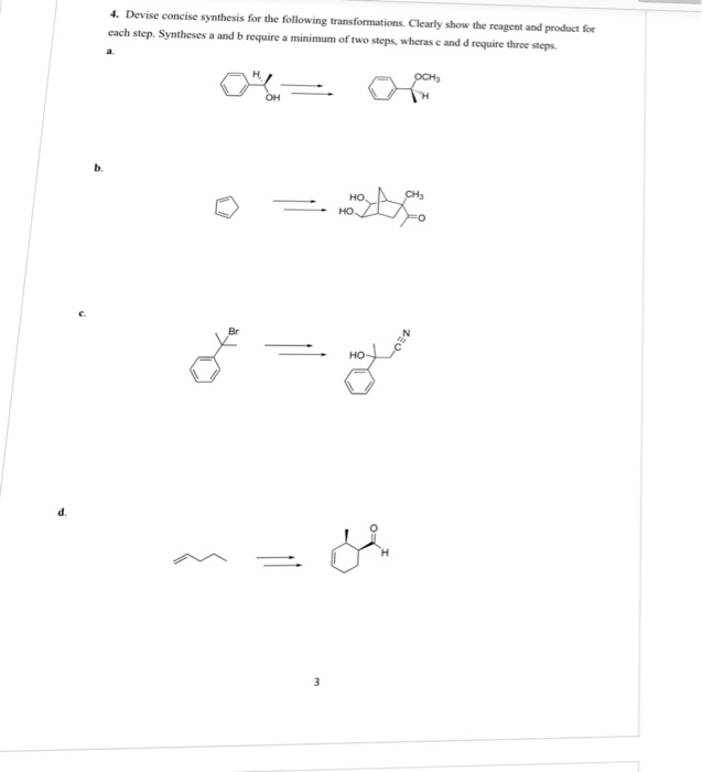 Solved 4. Devise concise synthesis for the following | Chegg.com