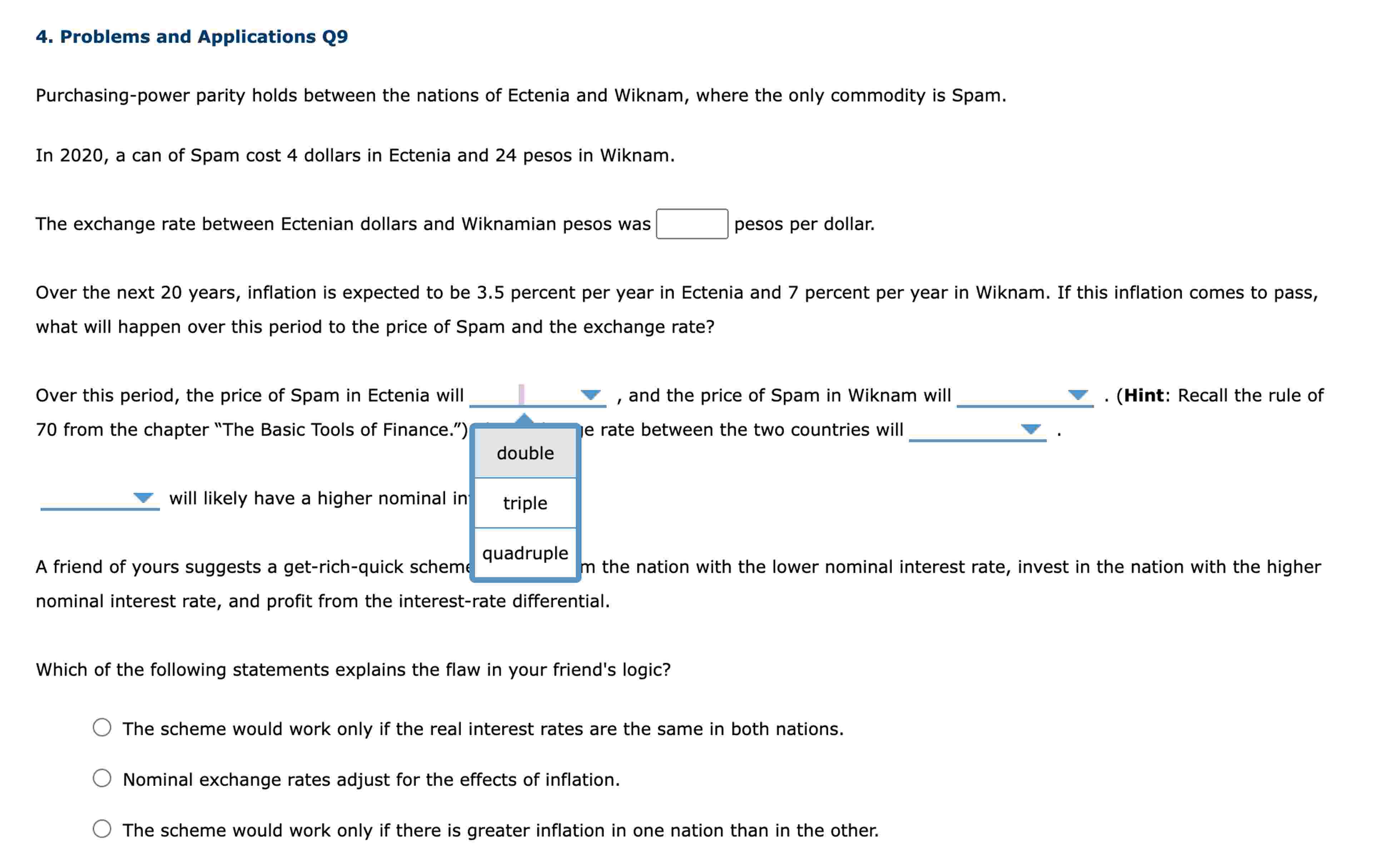 Solved 4. ﻿Problems and Applications Q9Purchasing-power | Chegg.com