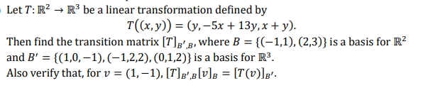 Solved Let T: R2 → R3 be a linear transformation defined by | Chegg.com