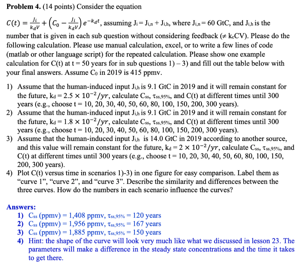 = kav Problem 4. (14 points) Consider the equation | Chegg.com