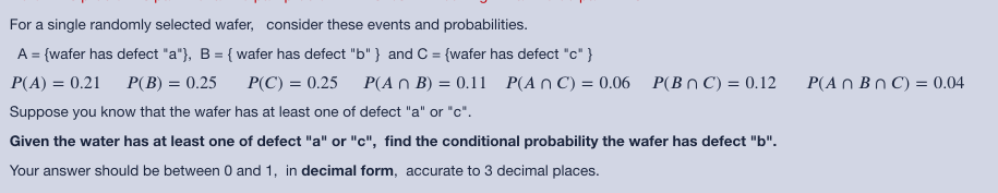 Solved P(An Bn C) = 0.04 For a single randomly selected | Chegg.com