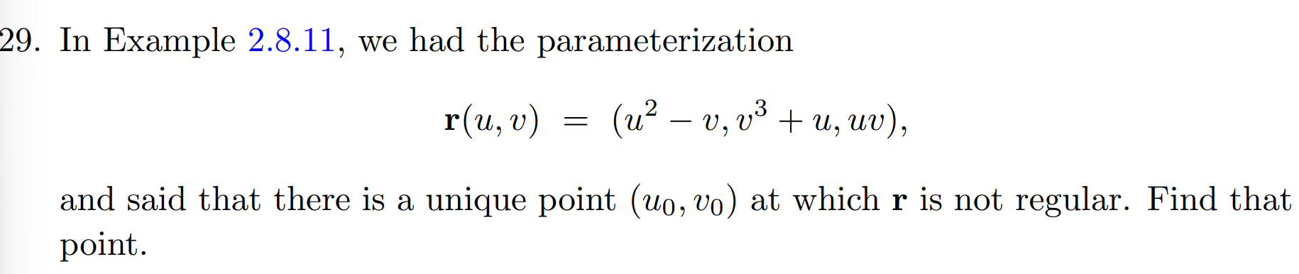 29. In Example 2.8.11, we had the parameterization | Chegg.com