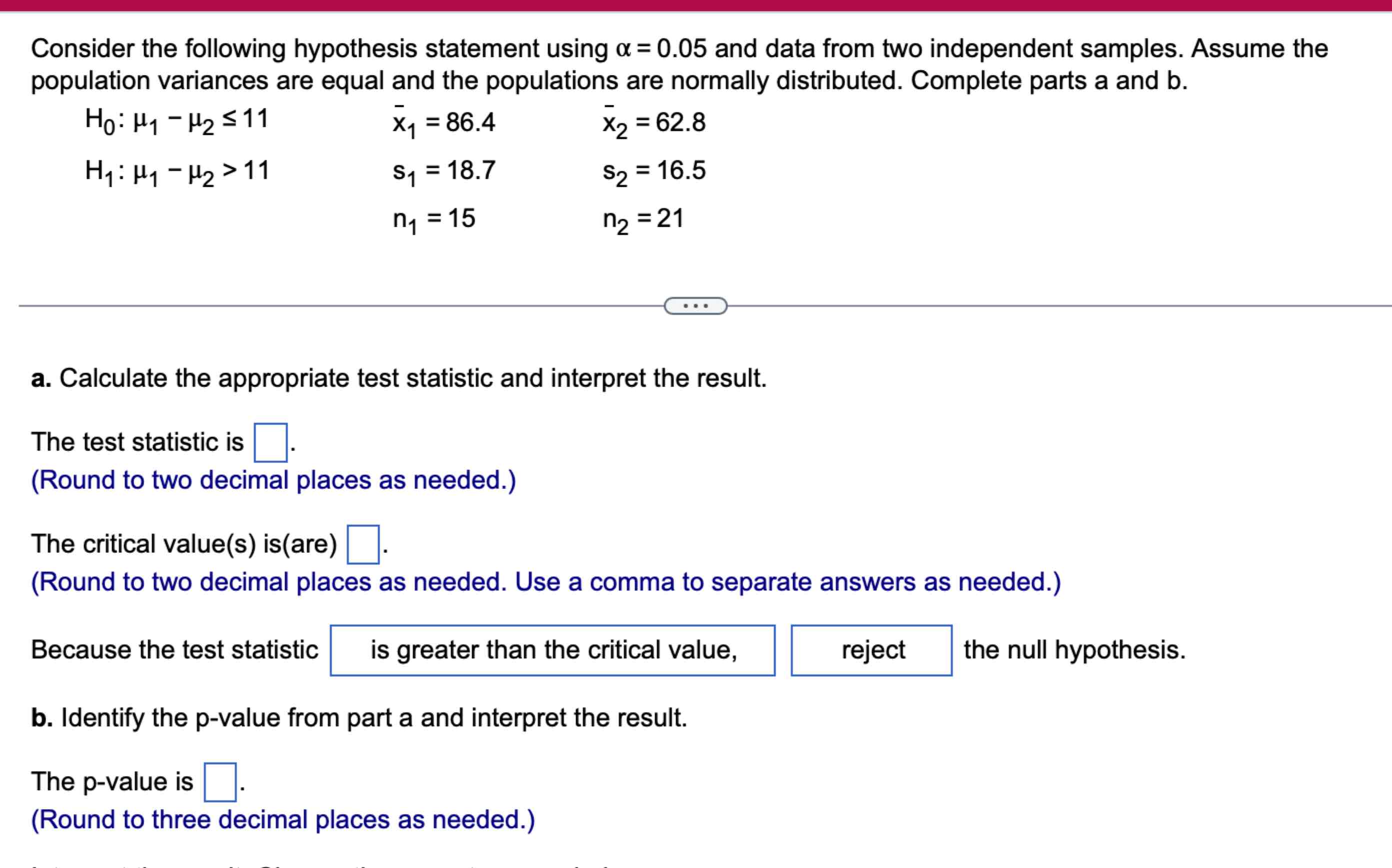 Solved Consider the following hypothesis statement using | Chegg.com