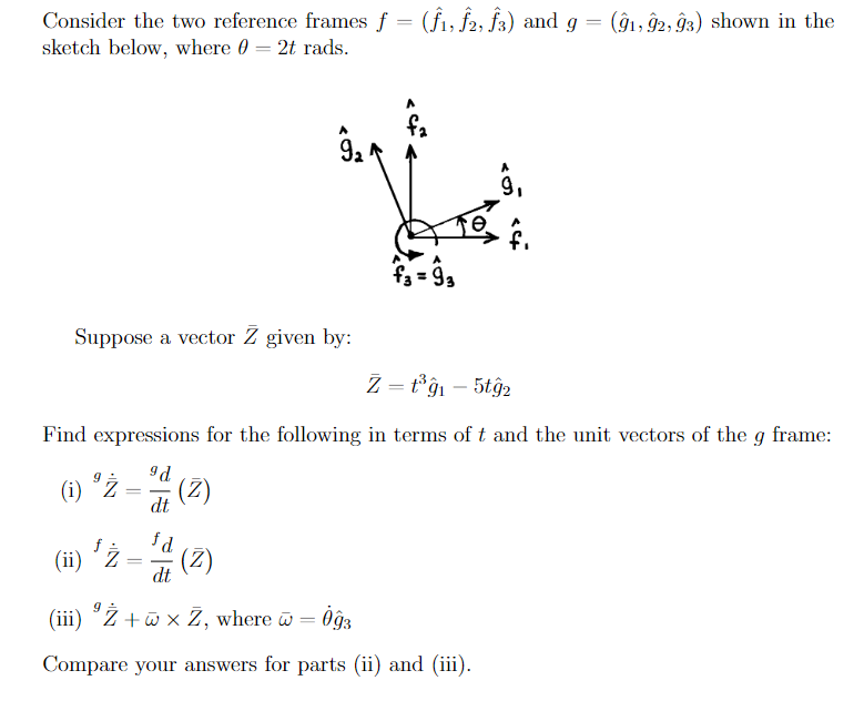 Solved Consider the two reference frames f=(f^1,f^2,f^3) and | Chegg.com