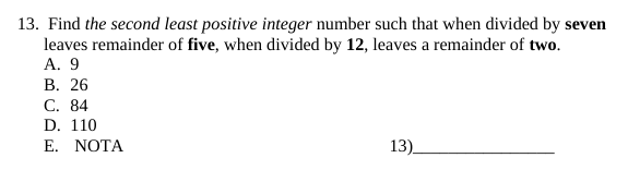 Solved 13. Find the second least positive integer number | Chegg.com