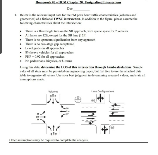 Solved Homework #6 - HCM Chapter 20: Unsignalized | Chegg.com