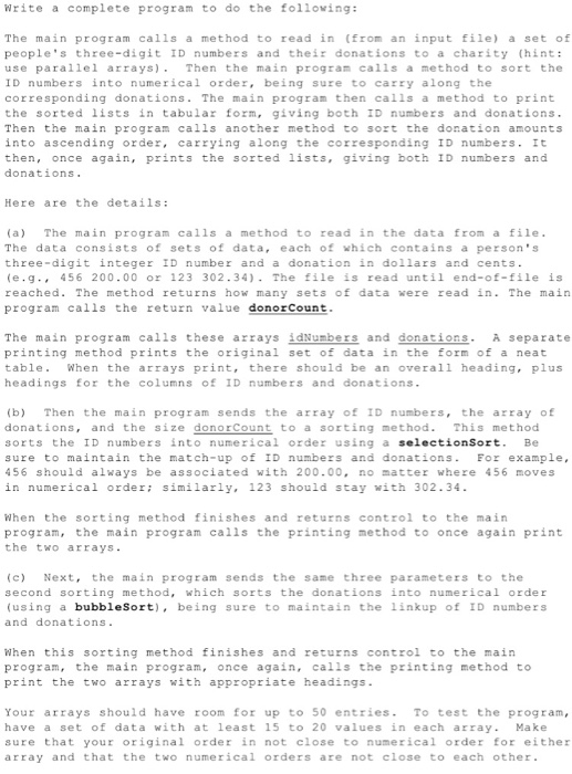Solved Write a complete program to do the following: The | Chegg.com