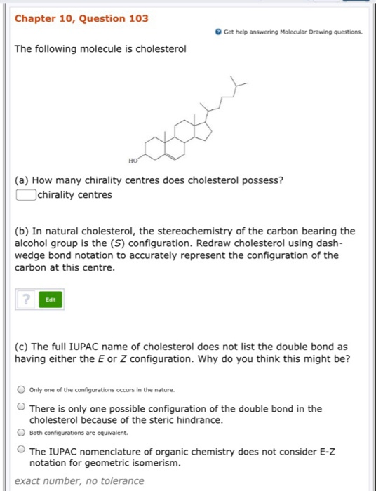 Solved Chapter 10, Question 103 Get help answering Molecular | Chegg.com