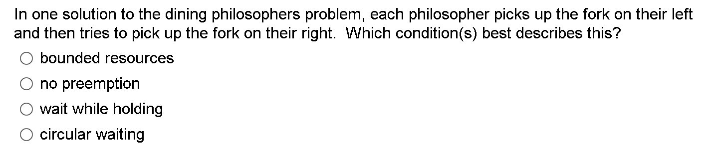 Solved In one solution to the dining philosophers problem, | Chegg.com