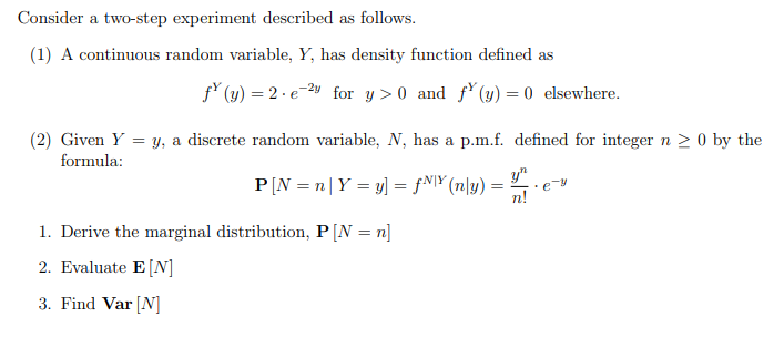 Solved Consider a two-step experiment described as follows. | Chegg.com
