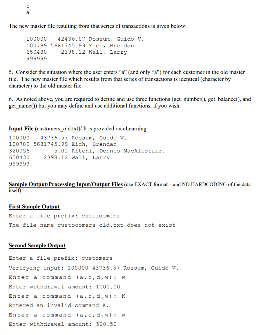 Solved Project Objectives Use file processing and exception | Chegg.com