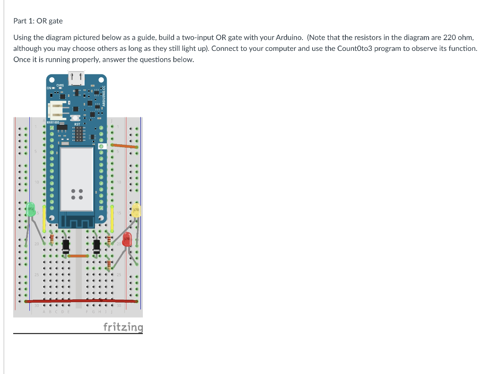 Answered: Part 1: OR gate Using the diagram pictured below