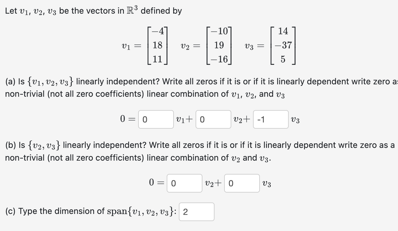 Solved Let v1,v2,v3 be the vectors in R3 defined by | Chegg.com