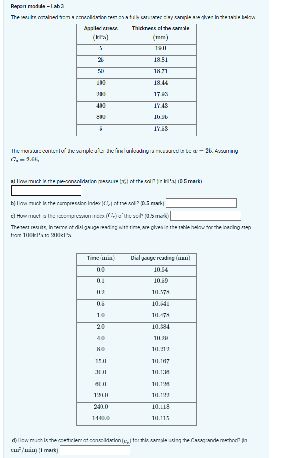 Solved Report module - ﻿Lab 3The results obtained from a | Chegg.com