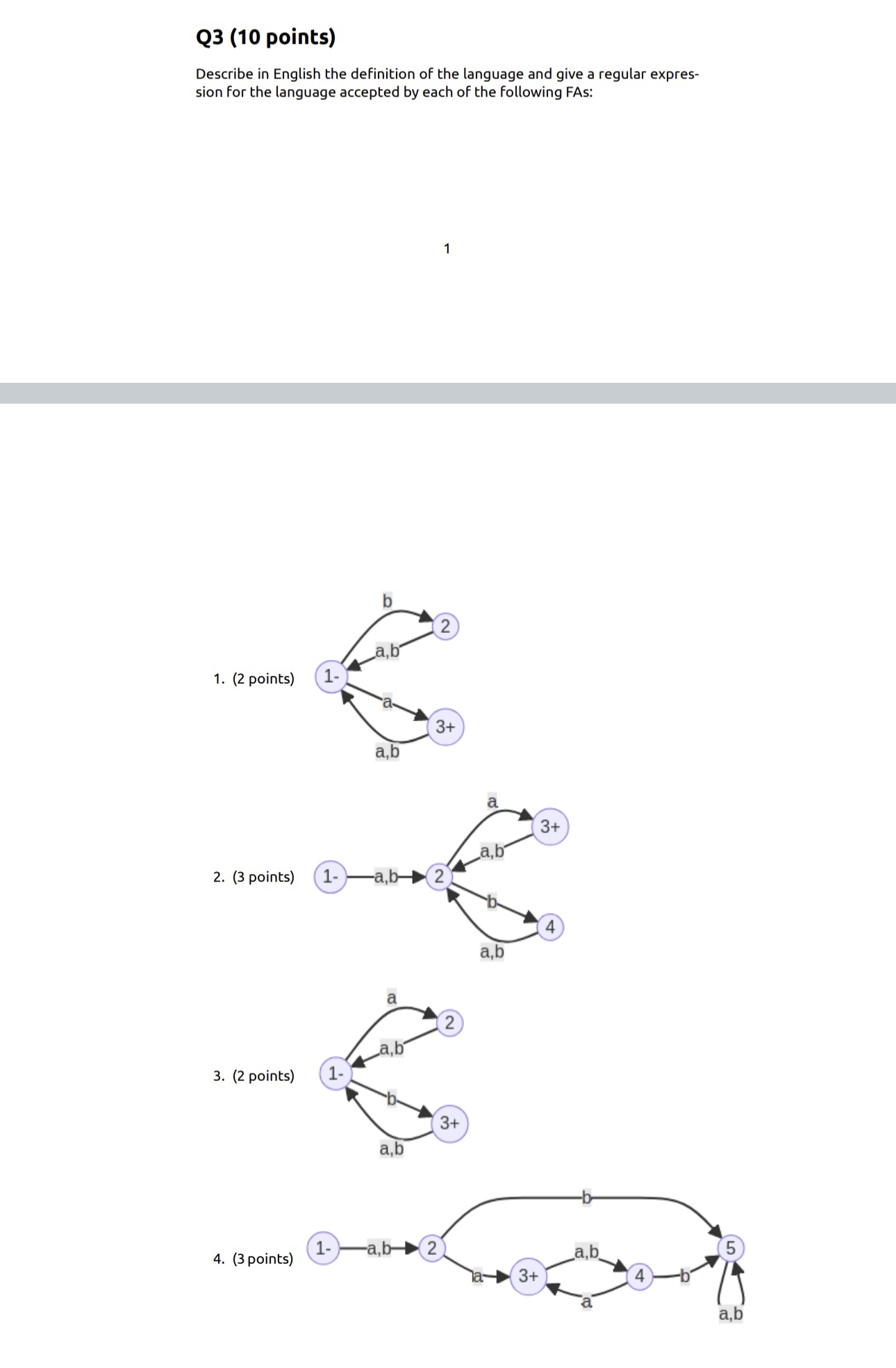 Solved Q3 (10 ﻿points)Describe in English the definition of | Chegg.com